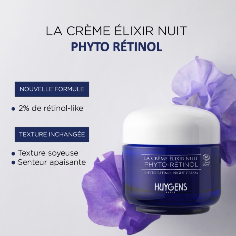 La Crème Élixir Nuit Phyto-Rétinol HUYGENS - Nouvelle formule